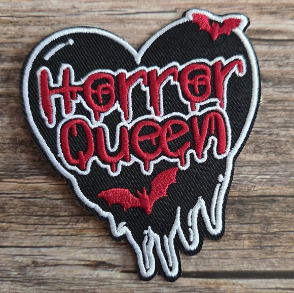None | Accessories | Horror Queen Gothic Bloody Heart Bats Embroidered ...
